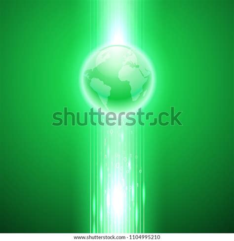 Green Background Binary Code Globe Stock Vector Royalty Free