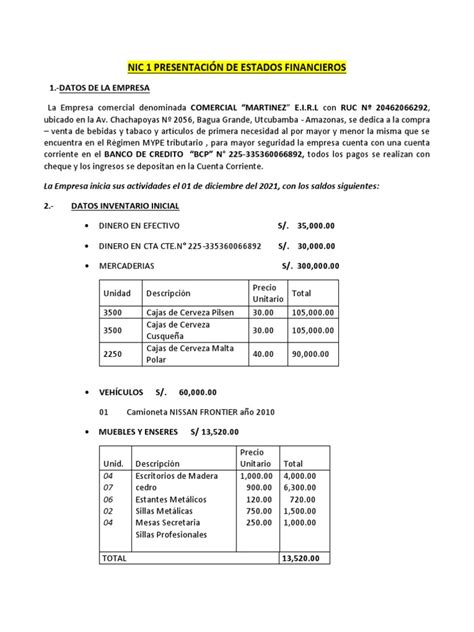 Presentacion De Estados Financieros Descargar Gratis Pdf Cheque