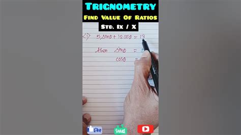 Trignometry Find The Value Of Trignometryratiosstd 91012shortfeed
