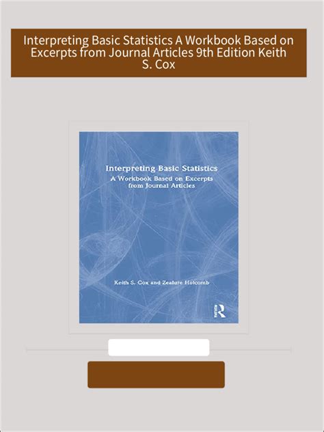 Get Interpreting Basic Statistics A Workbook Based On Excerpts From
