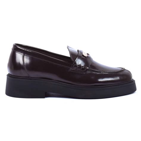 Mocassin Femme Andrea Bruni Bordeaux 919 8 Cuir Véritable Chic