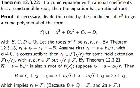 Theorem 12 3 22 If A Cubic Equation With Rational