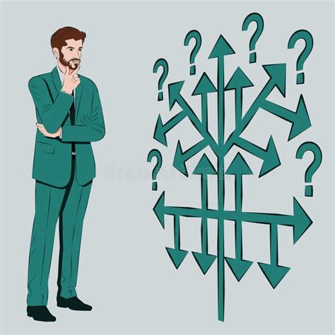 A Man Uses A Decision Tree Outline Stock Vector Illustration Of Finance Ideas 315783960