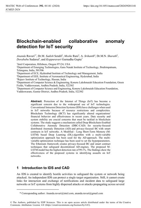 Pdf Blockchain Enabled Collaborative Anomaly Detection For Iot Security