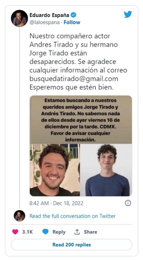 Encuentran Muertos Al Actor Andrés Tirado Y A Su Hermano Jorge Enrique