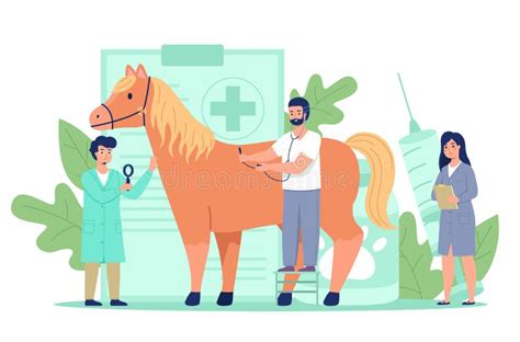 Diminutos Médicos Veterinarios Miniveterinarios Tratan a Los Caballos