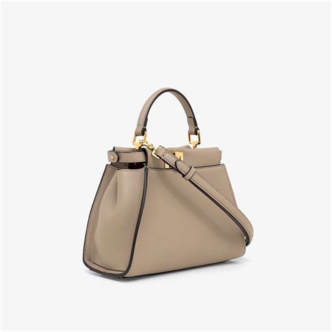Peekaboo Mini Leather Beige Fendi