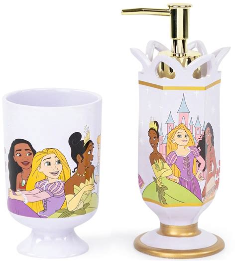 Disney Princess 2 Piece Bathroom Set Purple Soap Dispenser And Tumbler