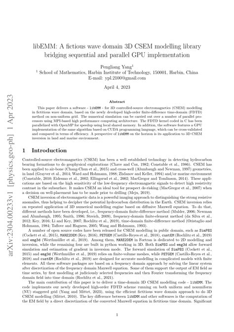 Pdf Libemm A Fictious Wave Domain 3d Csem Modelling Library Bridging