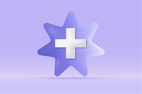 밝은 파란색 배경에 고립 된 3d 의료 응급 더하기 기호 아이콘 현실적인 별 기호 응급 처치 및 건강 관리 개념 3d 벡터