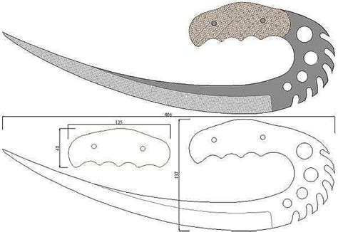 Barry Gallagher Custom Fantasy Knife Dxf File Download Rdxfsvgcdr