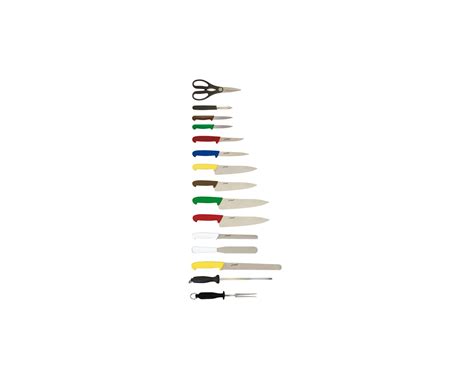 15 Piece Colour Coded Knife Set Knife Case