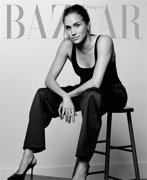 Meghan Markle In Monochrome Editorial For Harpers Bazaar Usa December