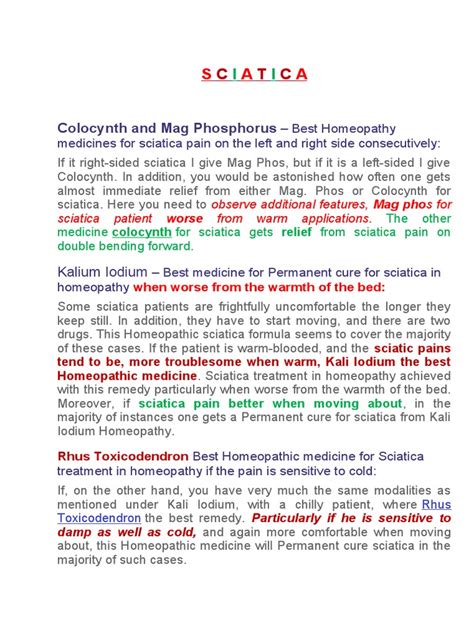 Sciatica Pdf Homeopathy Feeling