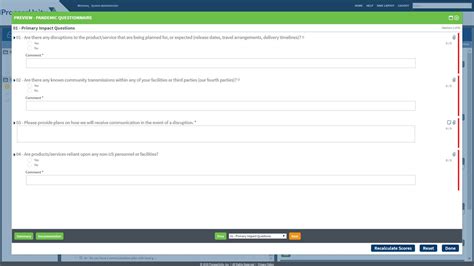 Processunity Pandemic Questionnaire For Third Parties