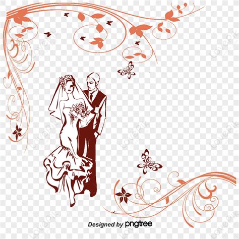 웨딩 일러스트 경계 벡터 소재 디자인 카드 세트 Png 일러스트 무료 다운로드 Lovepik