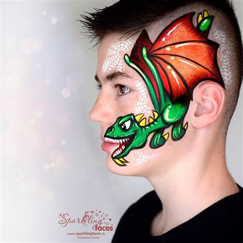 Kinderschminken Drache Kinder Schminken Kinderschminken Bemalte
