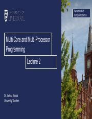 Introduction To Multi Core And Multi Processor Programming Course Hero