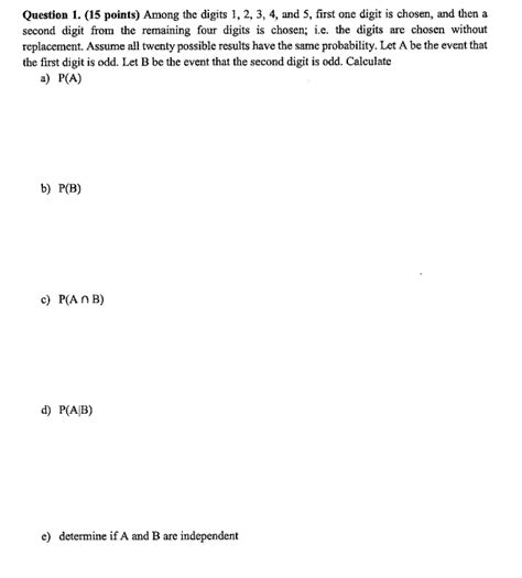 Solved Question 1 15 Points Among The Digits 1 2 3 4
