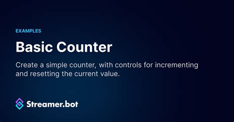Basic Counter Stream Deck For Streamerbot