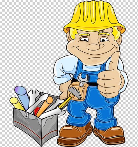 ดาวน์โหลดฟรี ลายนิ้วมือคนงานก่อสร้างการ์ตูน สีน้ำ สี หมึกเปียก การ์ตูน ช่างซ่อมบำรุง