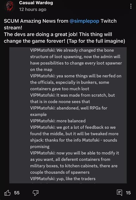 Loot Settings Spawns einstellbar für Admins SCUM News ScumWorld Deine SCUM Forum Community