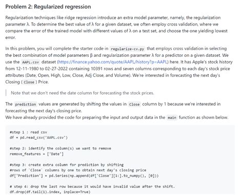 Solved Problem Polynomial Regression A Common Chegg