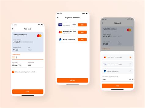 payment methods by valik volkotrub on dribbble login page design app ui design user interface