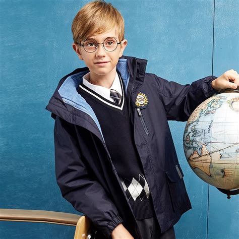 伊顿纪德校服脱卸式冲锋衣冬季男女童加绒加厚防风保暖外套12x005虎窝淘