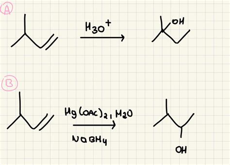 Why Does Reaction A Undergo A Carbocation Rearrangement But Not B Cant They Both Do A Hydrate