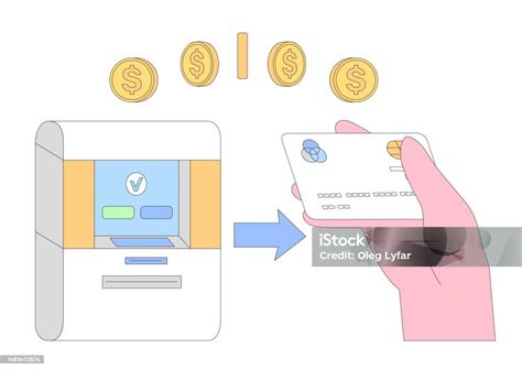 Atm 기계 송금 또는 인출 벡터 그림입니다 현금으로 자동 입출금기 사람들은 Atm에서 거래 또는 자금 이체를 수행합니다 뱅킹