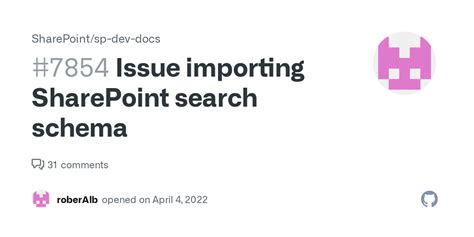 Issue Importing Sharepoint Search Schema · Issue 7854 · Sharepointsp Dev Docs · Github