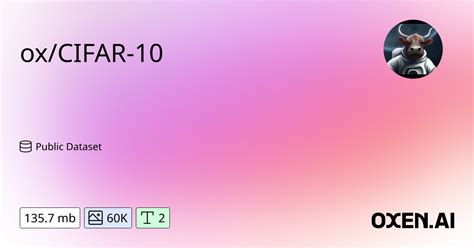 Ox Cifar 10 Datasets At Oxen Ai