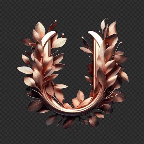 Premium Psd Rose Gold Leaf Liquid Font Styles Png