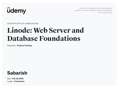 Sabarish S On Linkedin Udemy Course Completion Certificate