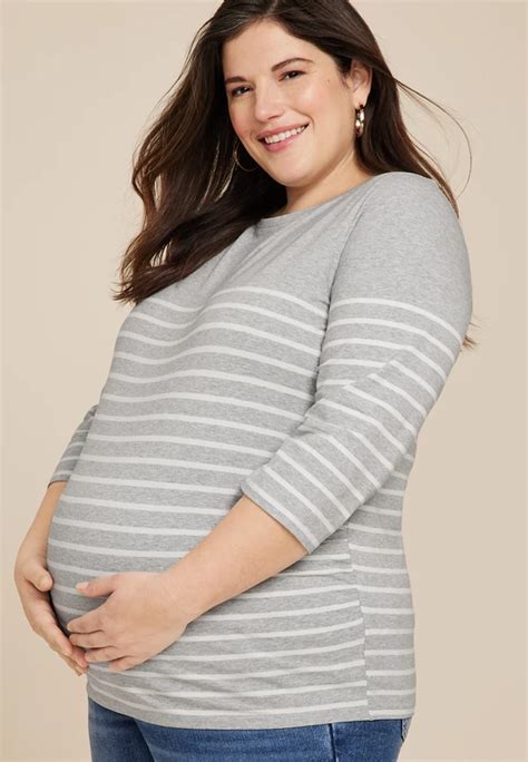 Plus Size Mariner Striped Maternity Tee Maurices