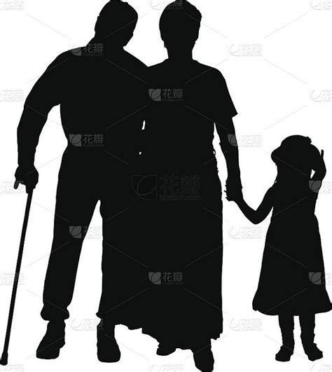 矢量剪影的家庭。