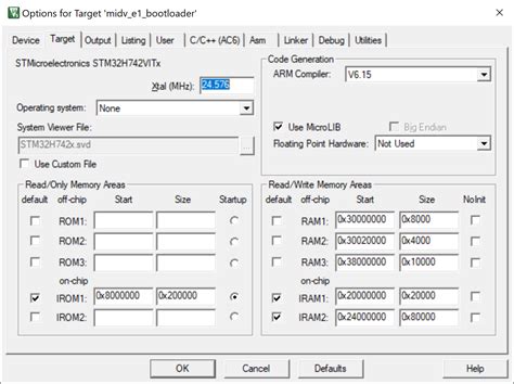 Running Into Restricted Memory Issues With Stm32h7