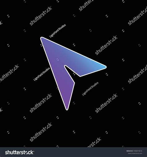 Black Mouse Pointer Blue Gradient Vector Stock Vector Royalty Free