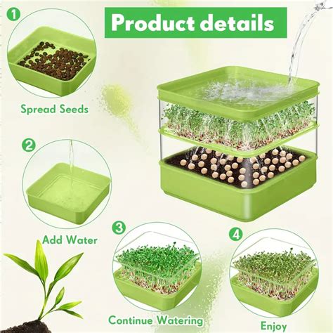 Stackable Seed Sprouting Kit 2 Tier Sprouts Growing Kit Temu