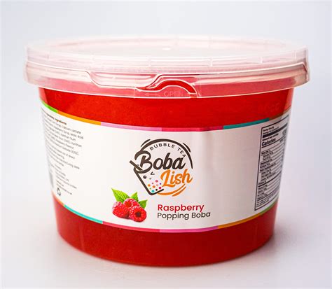 Boba Lish Popping Boba Pearls For Bubble Tea 21kg Raspberry