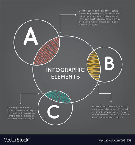 Infographics Overlapping Circles Royalty Free Vector Image