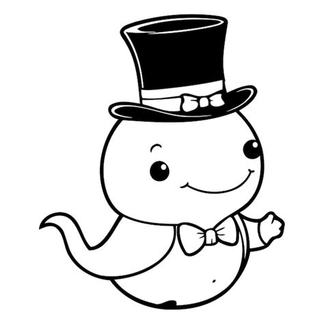 Premium Vector Cute Snowman In Top Hat And Bow Tie Vector Cartoon