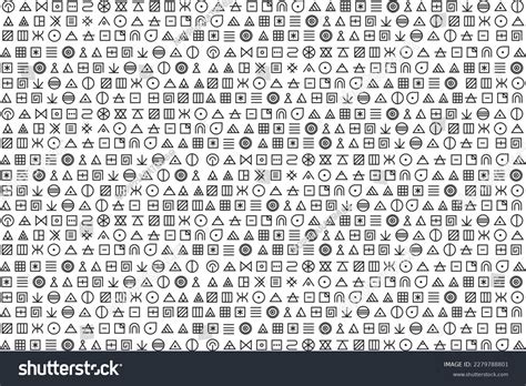 Illustration Line Glyphs Symbol Pattern Background Stock Vector