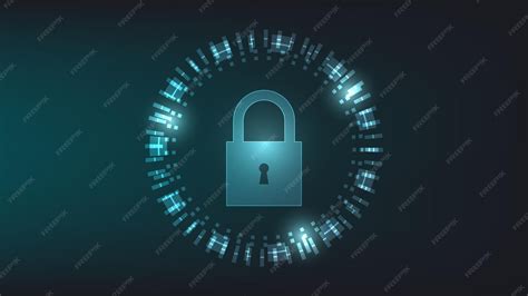 Premium Vector Digital Padlock With Virtual Screen On Dark Background Cyber Security