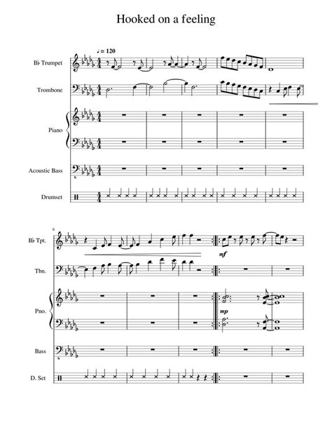 Hooked On A Feeling Small Ensemble Fin Sheet Music For Piano