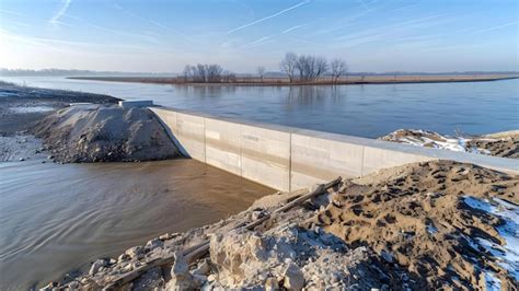 Premium Photo Large Concrete Slabs Strengthen Levee Structure Concept