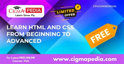 Learn Html And Css From Beginning To Advanced Free Udemy Course Cigma Pedia