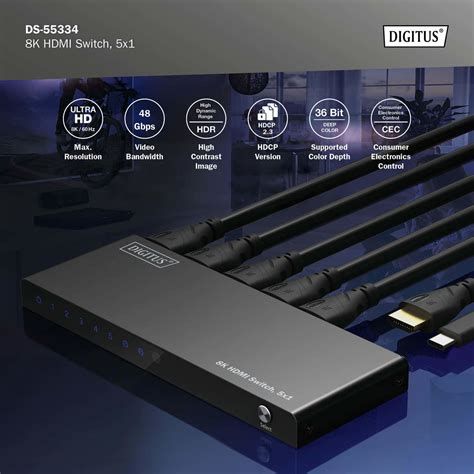 5 Giriş 1 çıkış Hdmi Seçici 8k Hdmi Switch