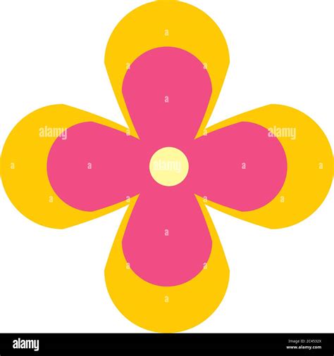 Cute Tropical Flower Icon Over White Background Flat Style Vector